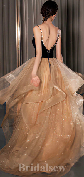 A-line Sparkly Gorgeous Glitter Elegant Modest Princess Long Women Eve ...