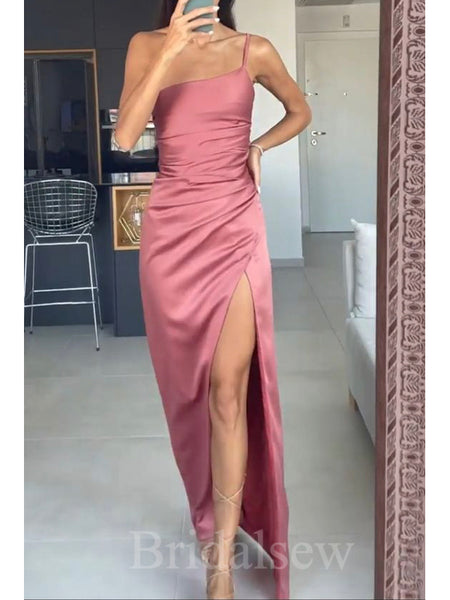 Dusty Rose Mermaid Simple Slit Elegant Black Girls Slay Women Long Eve ...